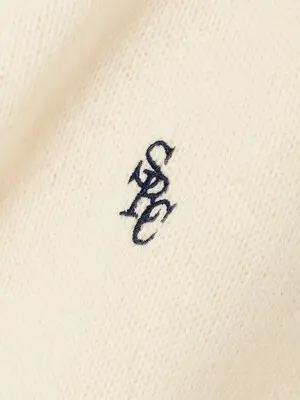 SPORTY & RICH Embroidered Cashmere & Wool-blend Track Pants - Neutrals
