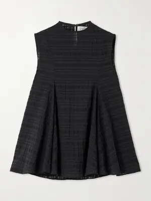 ABADIA Checked Gauze Top