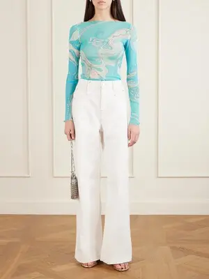Emilio Pucci Printed Stretch-tulle Top
