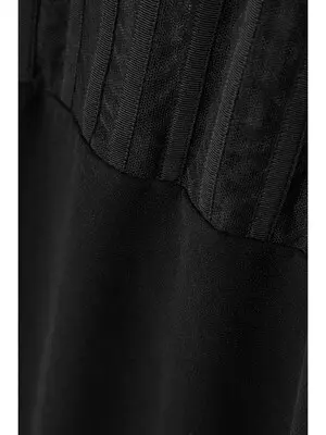 MONOT Mesh-paneled Crepe Gown