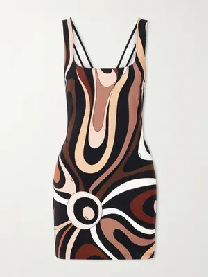 Emilio Pucci Marmo Printed Jersey Mini Dress