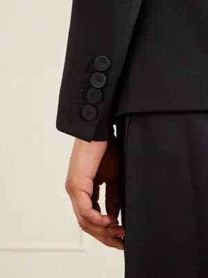 Another Tomorrow Double-breasted Wool-blend Twill Blazer