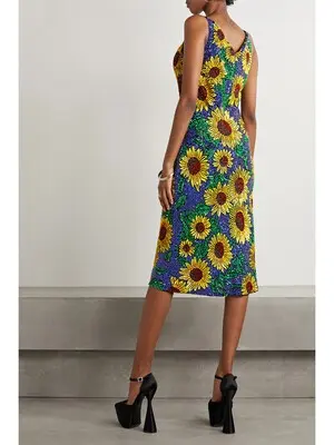 Ashish Draped Sequined Georgette Midi Dress