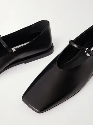 JIL SANDER Leather Mary Jane Ballet Flats