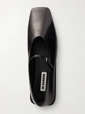 JIL SANDER Leather Mary Jane Ballet Flats