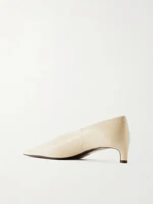 JIL SANDER Crinkled Patent-leather Pumps - Neutrals