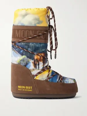 Moon Boot Guest In Residence Icon Postcard Printed Snow Boots - Brown