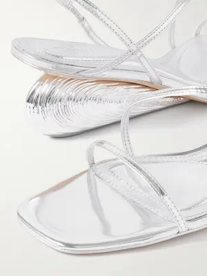 Simkhai Bridget Metallic Leather Wedge Sandals