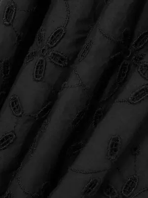Posse Salma Broderie Anglaise Cotton Halterneck Midi Dress - Black