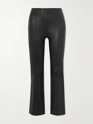 Sprwmn Paneled Leather Flared Pants