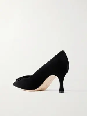 Manolo Blahnik Maysale 70 Buckled Velvet Pumps - Black