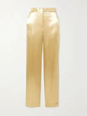 Victoria Beckham Satin Straight-leg Trousers