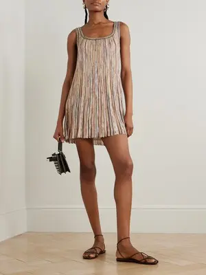Missoni Striped Sequined Metallic Mini Dress
