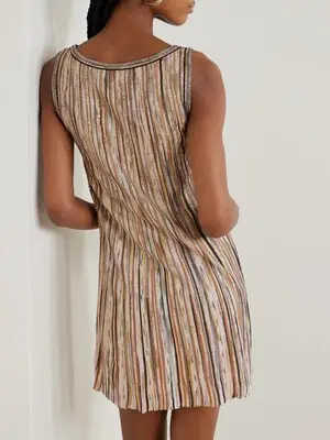 Missoni Striped Sequined Metallic Mini Dress