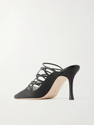 Manolo Blahnik Netas 90 Leather Mules