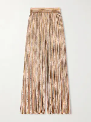Missoni Embellished Crochet-knit Pants - Brown