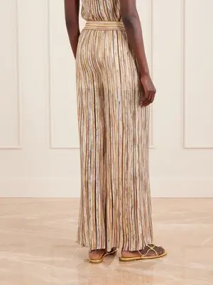 Missoni Embellished Crochet-knit Pants - Brown
