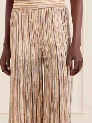Missoni Embellished Crochet-knit Pants - Brown