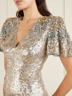 Jenny Packham Manon Embellished Mesh Gown
