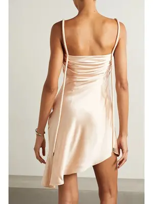 ET OCHS Asymmetric Draped Silk-charmeuse Mini Dress