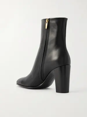 GIANVITO ROSSI Vitello Glove 85 Leather Ankle Boots - Black