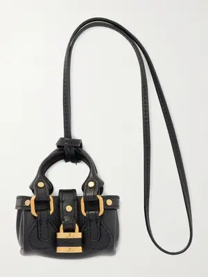 Chloé Mini Paddington Leather Key Chain - Black