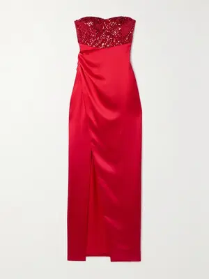 SEMSEM Sequin-embellished Charmeuse Gown
