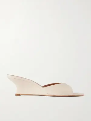 Staud Brigitte Leather Wedge Mules
