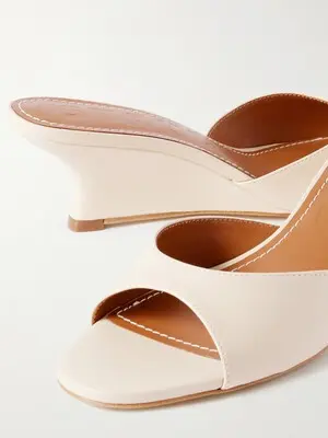 Staud Brigitte Leather Wedge Mules