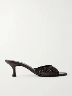Staud Brigitte Woven Leather Mules
