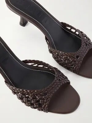 Staud Brigitte Woven Leather Mules