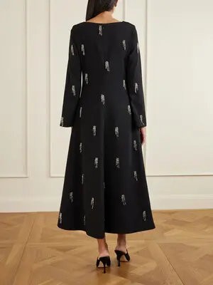 Simkhai Coretta Embellished Crepe Midi Dress
