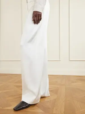 Stella McCartney Satin Wide-leg Trousers - Neutrals