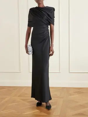 Stella McCartney Open-back Cape-effect Draped Gown - Black