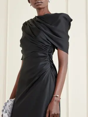 Stella McCartney Open-back Cape-effect Draped Gown - Black