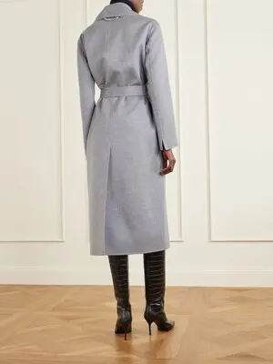 Stella McCartney Iconic Stella Belted Wool Coat - Gray