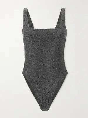 FORM AND FOLD The Square Metallic Swimsuit - Silver