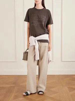 MAISON MARGIELA Numerical Printed Cotton-jersey T-shirt - Brown