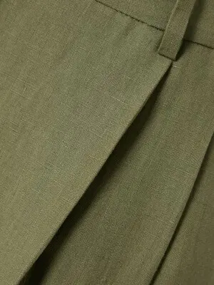 BLAZÉ MILANO Fox Pleated Linen Straight-leg Pants
