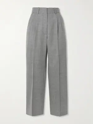 BLAZÉ MILANO Houndstooth Wool-twill Straight-leg Pants