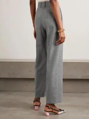 BLAZÉ MILANO Houndstooth Wool-twill Straight-leg Pants