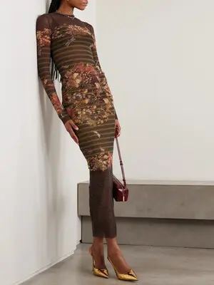 JEAN PAUL GAULTIER Printed Mesh Skirt - Green