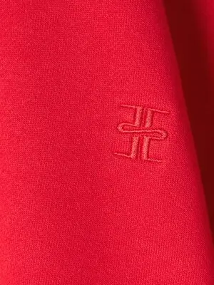 Eterne Embroidered French Cotton-blend Terry Half-zip Sweatshirt - Red