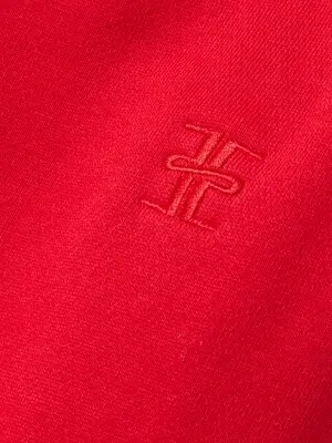 Eterne Embroidered Cotton And Modal-blend Jersey Track Pants - Red
