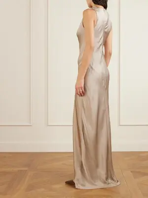 Brunello Cucinelli Silk Maxi Dress - Brown