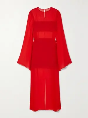 INTERIOR The Mia Silk-chiffon Maxi Dress