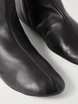 THE ROW Stella Leather And Shearling Ankle Boots - Brown