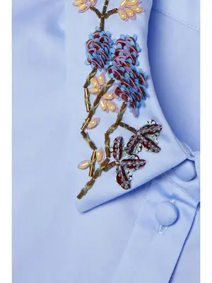 Adam Lippes Embellished Cotton-poplin Shirt