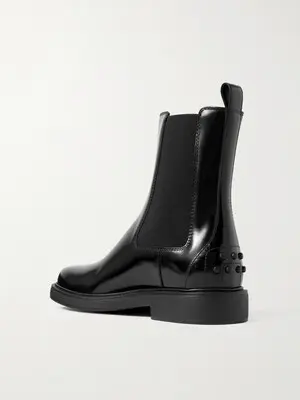 TOD'S Glossed-leather Chelsea Boots - Black