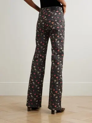 R13 Jane Printed Slim-leg Jeans - Black
